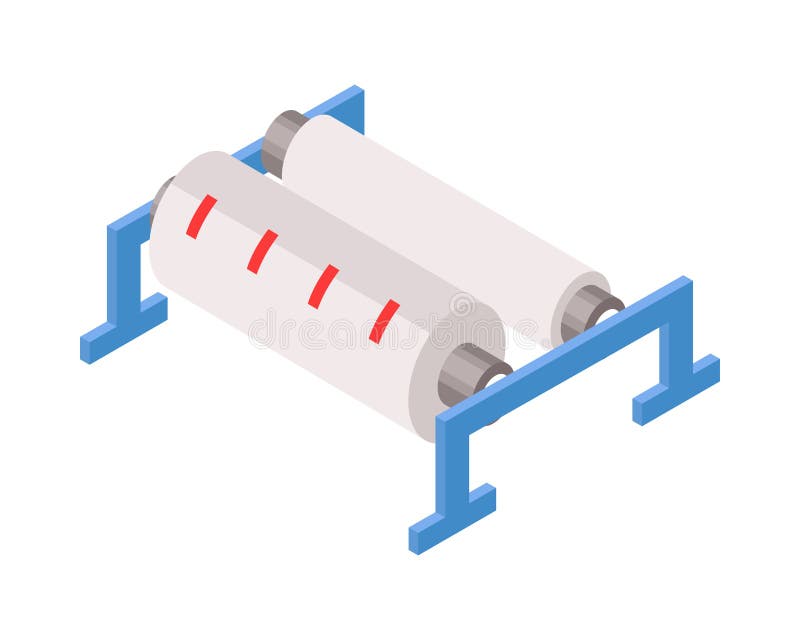 Industrial Paper Roller Composition Stock Vector - Illustration of ...