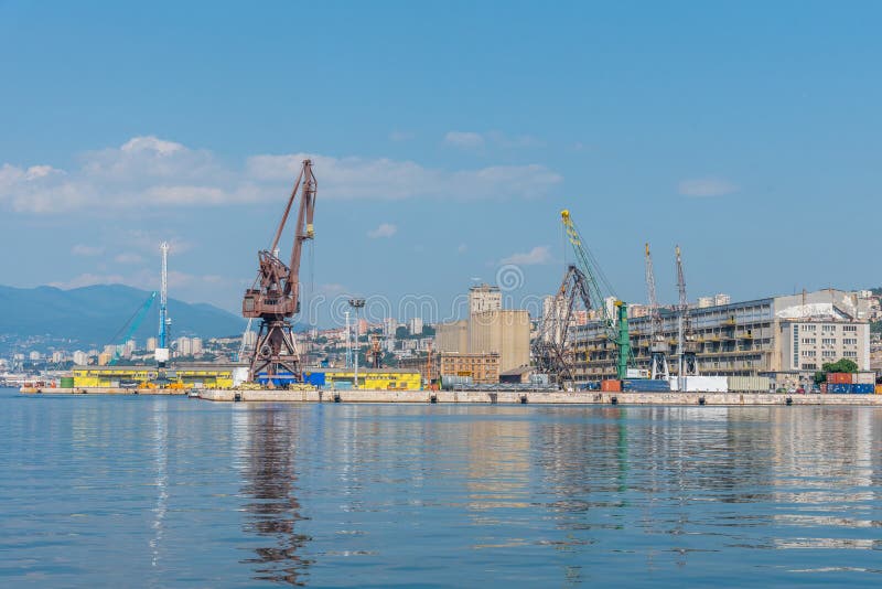 Port of Rijeka stock image. Image of pier, docked, crane - 212344991
