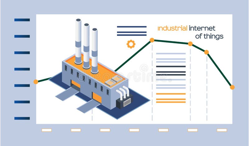 Industrial Performance Graph. Factory with Manufacturing Equipment ...