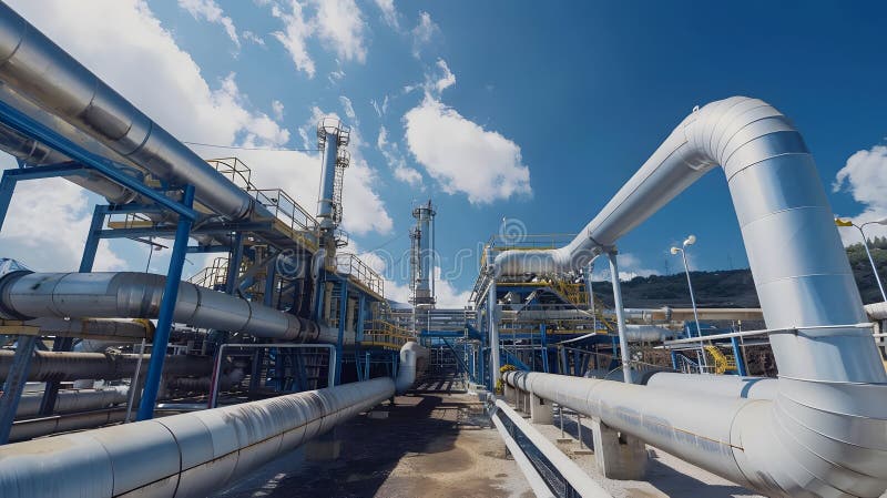 Industrial Pipe Network, Examining the Complex System of Pipes, Valves ...