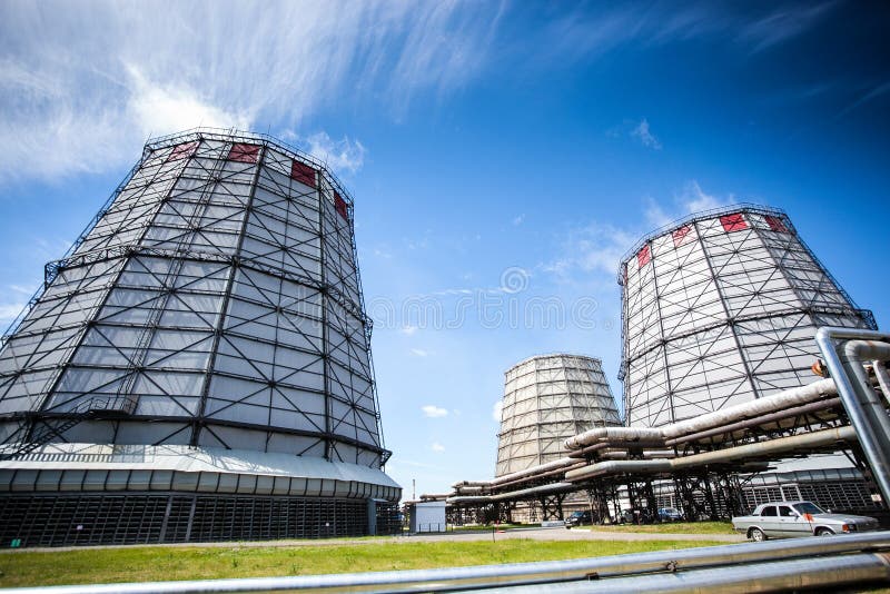 Industrial Pipe Smoke and Construction of the Building Stock Image ...