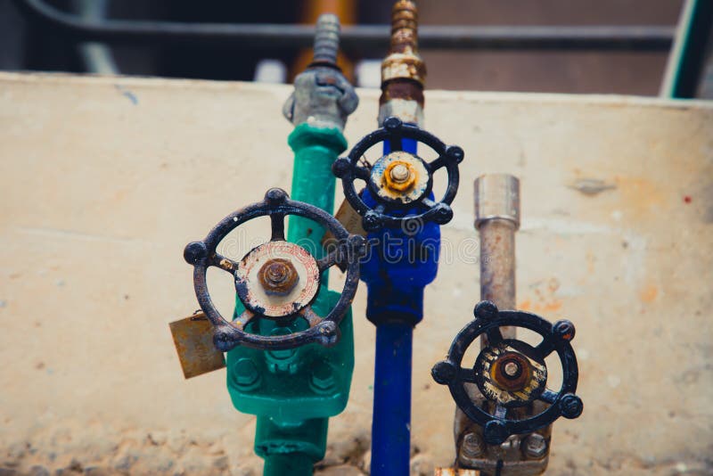 Industrial Pipe Valve / Gate Valve Stock Image - Image of production ...