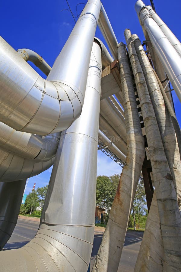 Industrial Pipeline Equipment of the Factory Stock Image - Image of ...