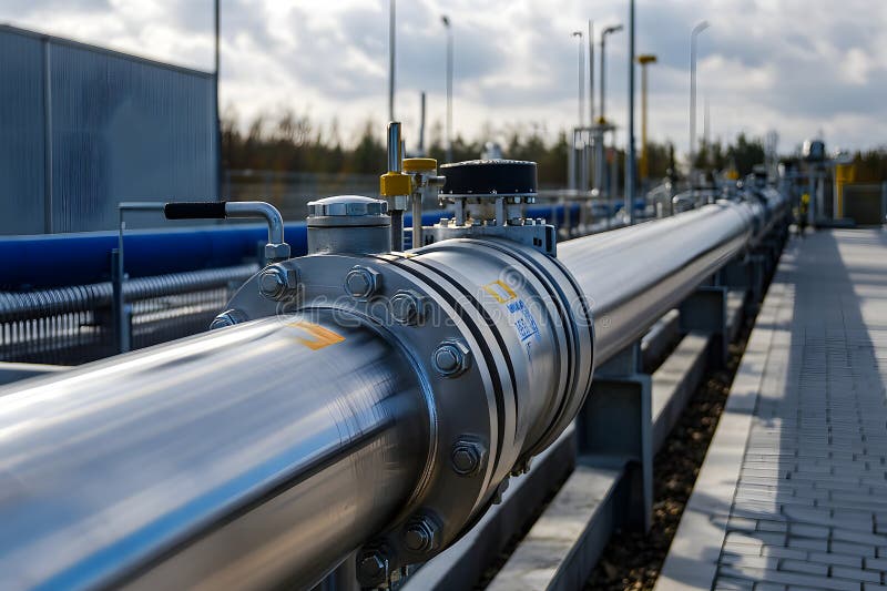 Industrial Pipeline Infrastructure with Valve and Control Systems Stock ...
