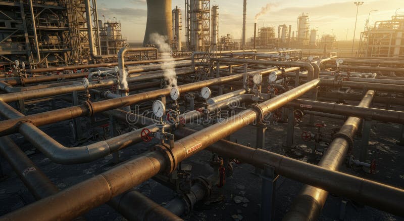 Industrial Pipeline Network Crude Oil Refinery System Complex Network ...