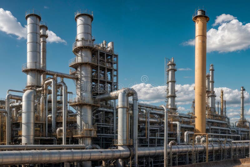 Industrial Pipeline in the Process of Oil Refining for Gas and Oil ...