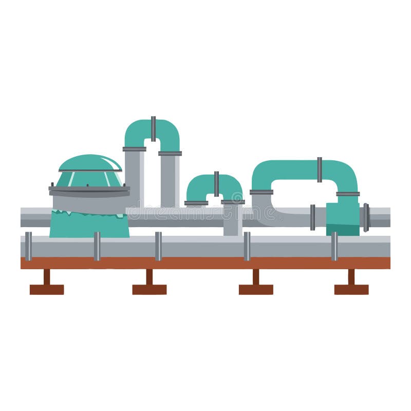 Industrial Pipeline System with Metal Pipes and Support Structure ...