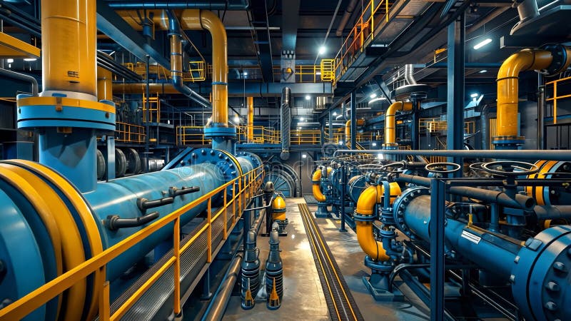 The Industrial Pipeline System in a Modern Facility Involves Intricate ...