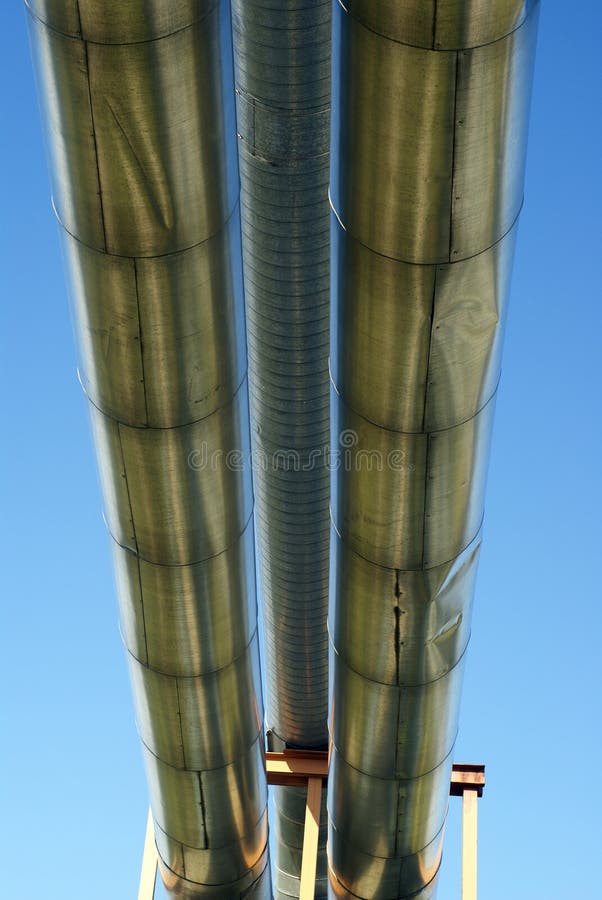 Industrial Pipelines and Electric Power Lines Stock Image - Image of ...
