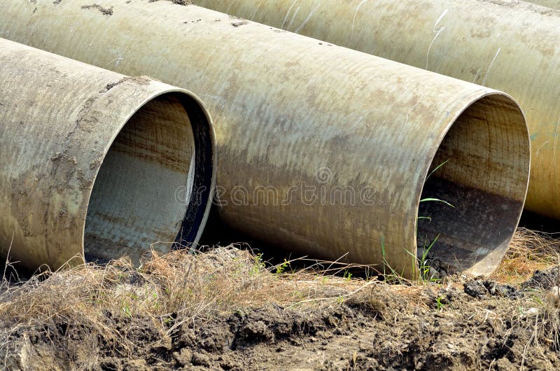 Industrial Pipes For Water Transporting Stock Image - Image of casing ...