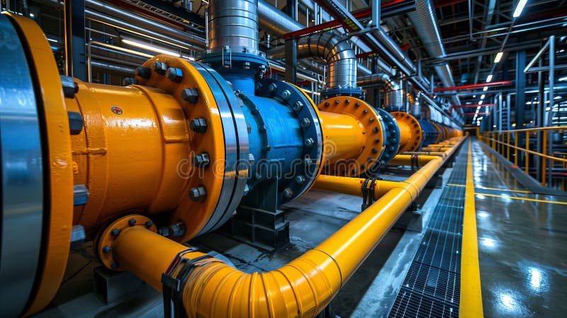 Industrial Pipes Distributing Energy Resources in Modern Facility Stock ...