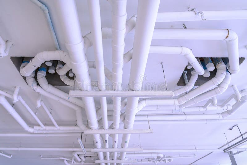 Industrial Pipes for Plumbing System on Building Stock Photo - Image of ...