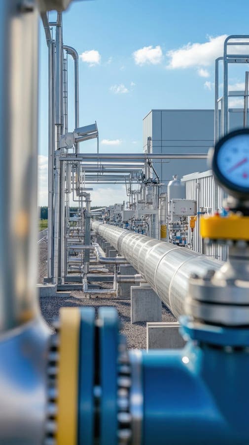 Industrial Pipes and Valves Connecting in a Complex Network at a Modern ...