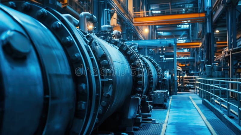 Industrial Pipes and Valves Connecting in a Large Metal Processing ...