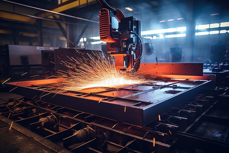 Industrial Plasma Cutter Installed in the Factory Stock Illustration ...