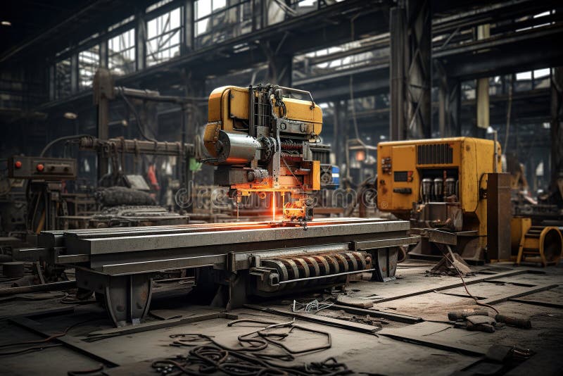 Industrial Plasma Cutter Installed in the Factory Stock Illustration ...