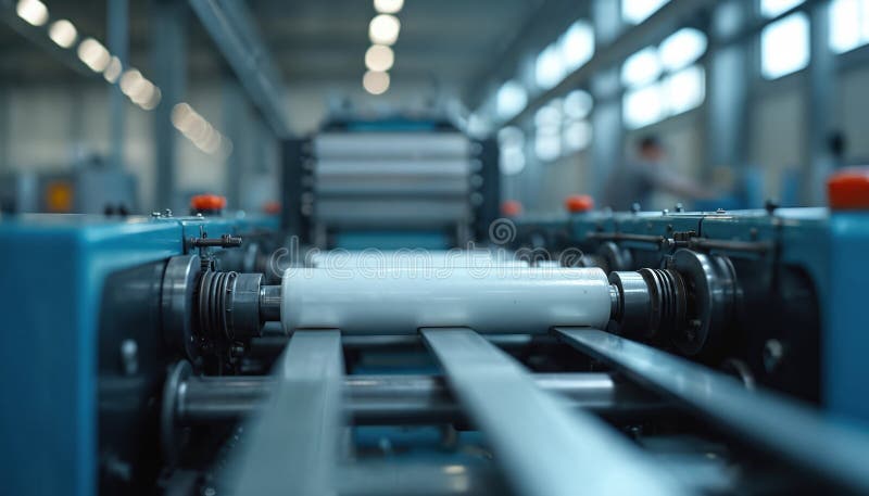 Industrial Plastic Bag Production Machine with Rollers. Automated ...