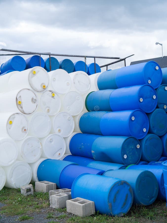 Plastic barrels stock image. Image of storage, plastic - 7432745
