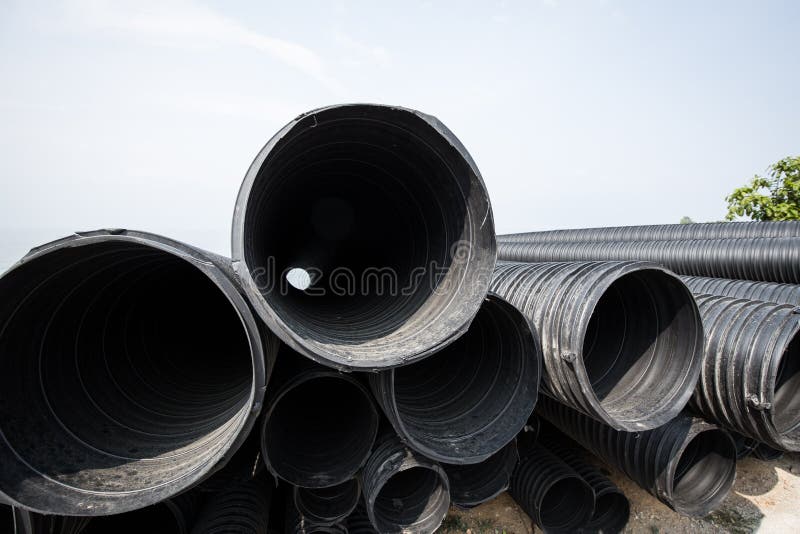 Industrial plastic pipe stock image. Image of texture - 64648425