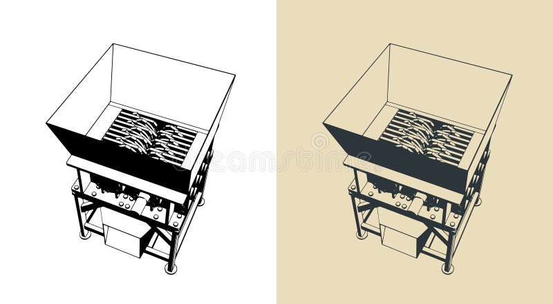 Industrial Plastic Shredder Stock Vector - Illustration of powerful ...