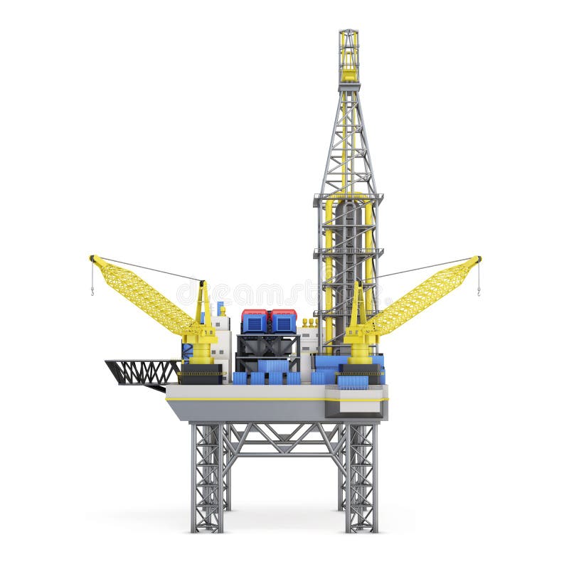 Drilling Offshore Platform Top View Isolated. 3d Rendering Stock ...