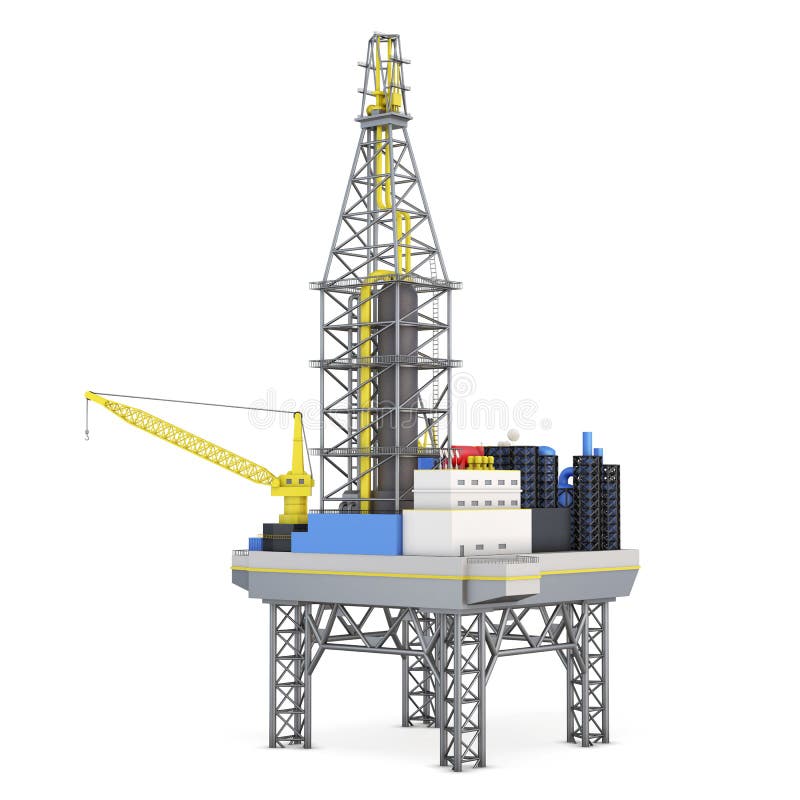 Drilling Offshore Platform Isolated. 3d Rendering Stock Illustration ...