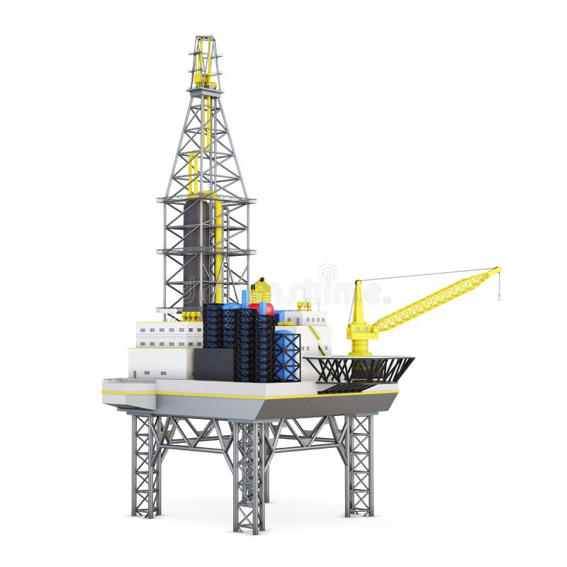 Industrial Platform Offshore . 3d Rendering Stock Illustration ...