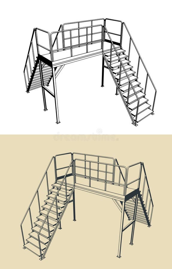 Industrial Stair And Platform Drawings Industrial Work Platforms With