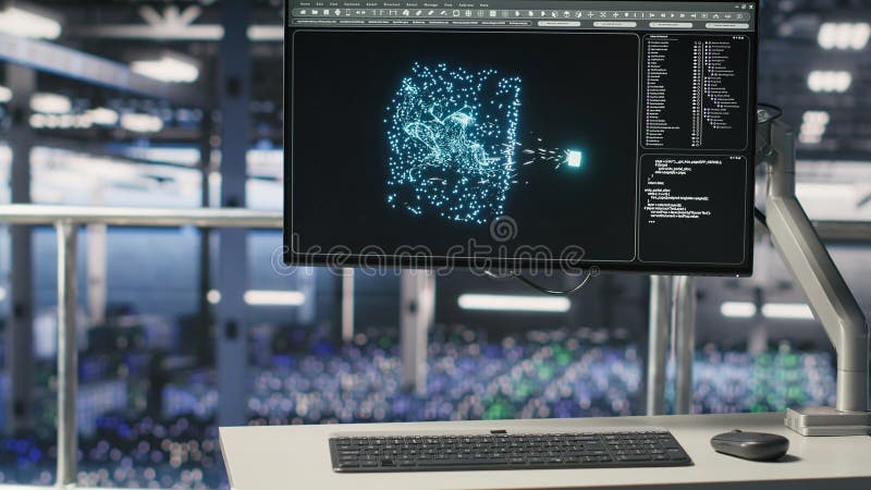 Industrial Platform Workstation in Automated Data Center Doing Machine Learning Stock Photo ...
