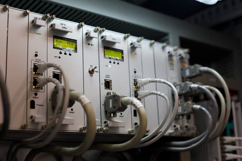 Industrial PLC System in a Rack Stock Photo - Image of logic, ethernet ...