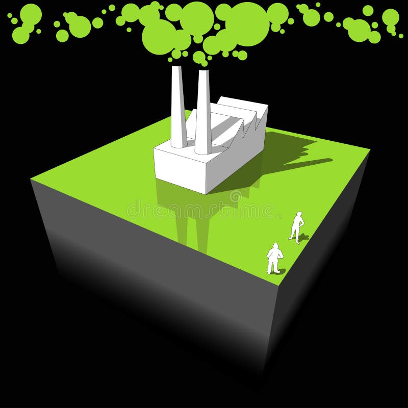 Industrial Pollution Diagram Stock Vector - Illustration of black ...