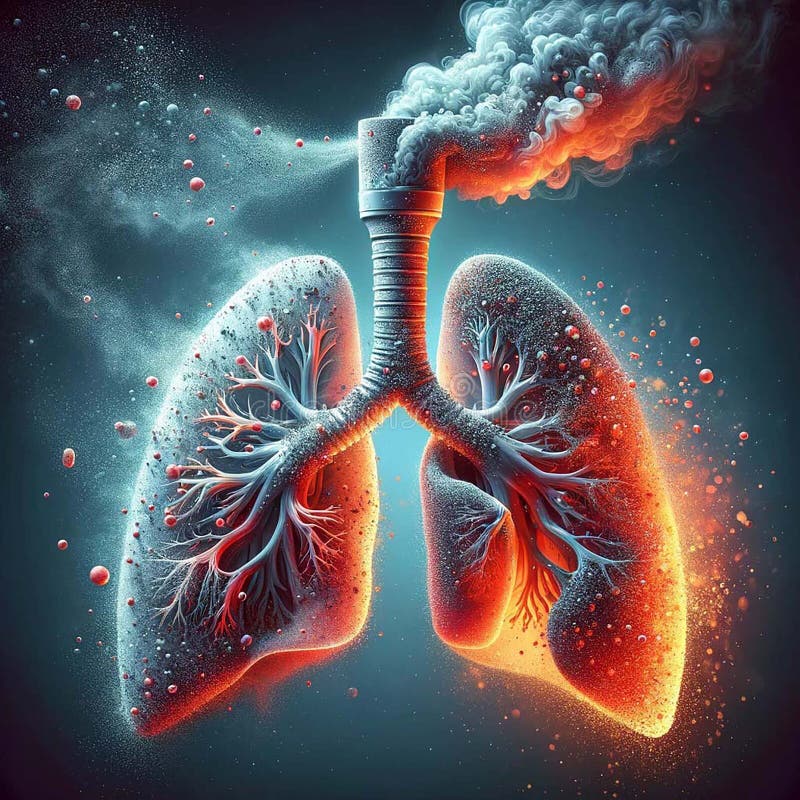 Industrial Pollution Impact on Tree-Shaped Lungs , AI Generate Stock ...