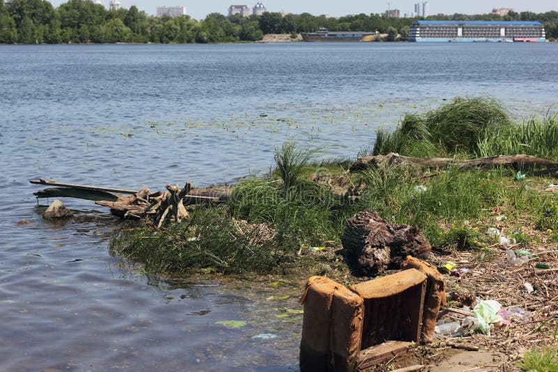 Industrial Pollution of Water Bodies Stock Image - Image of violation ...