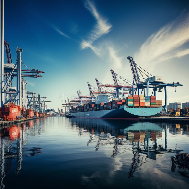 An Industrial Port Bustling with Logistics and Transportation ...