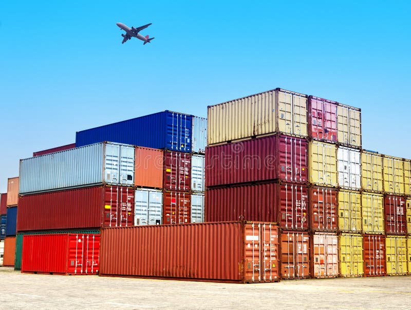 Industrial Port with Containers Editorial Photo - Image of lifting ...