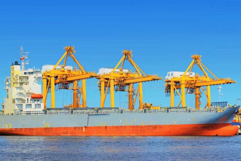 Industrial Port with Containers Stock Image - Image of port, bulk ...