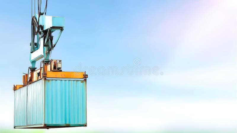 Industrial Port Crane Loading Container Onto Cargo Ship, Maritime ...