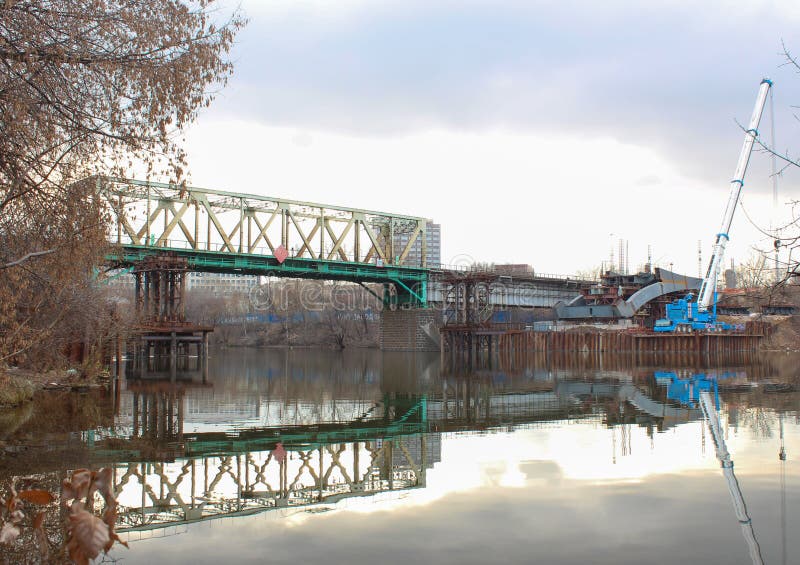 Industrial Port View on River in Mooscow Stock Photo - Image of port ...