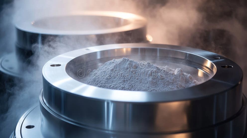 Industrial Powder Processing in Metal Vessels Stock Illustration ...