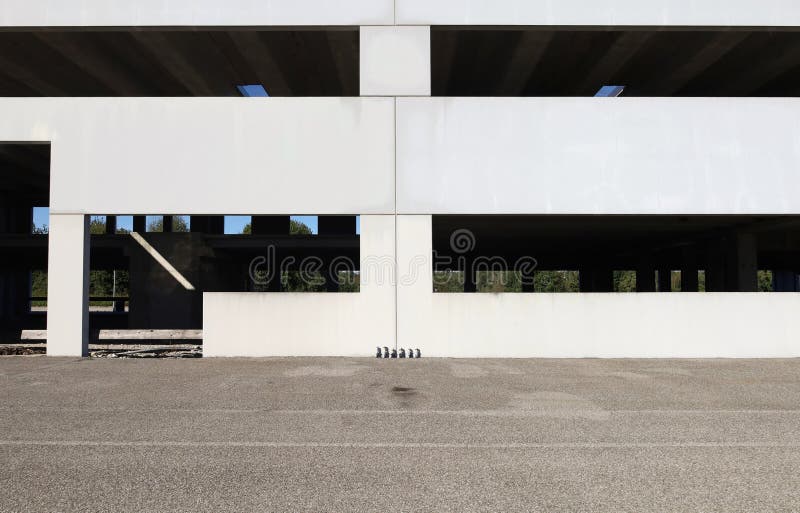 Industrial Prefabricated White Concrete Building Under Construction ...