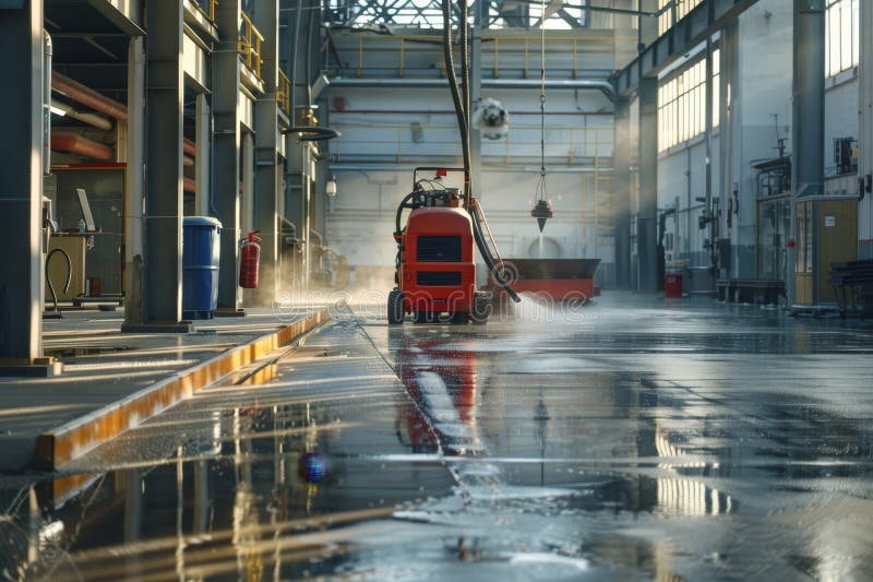 Industrial Premises Cleaning Concept. Maintenance Services for ...