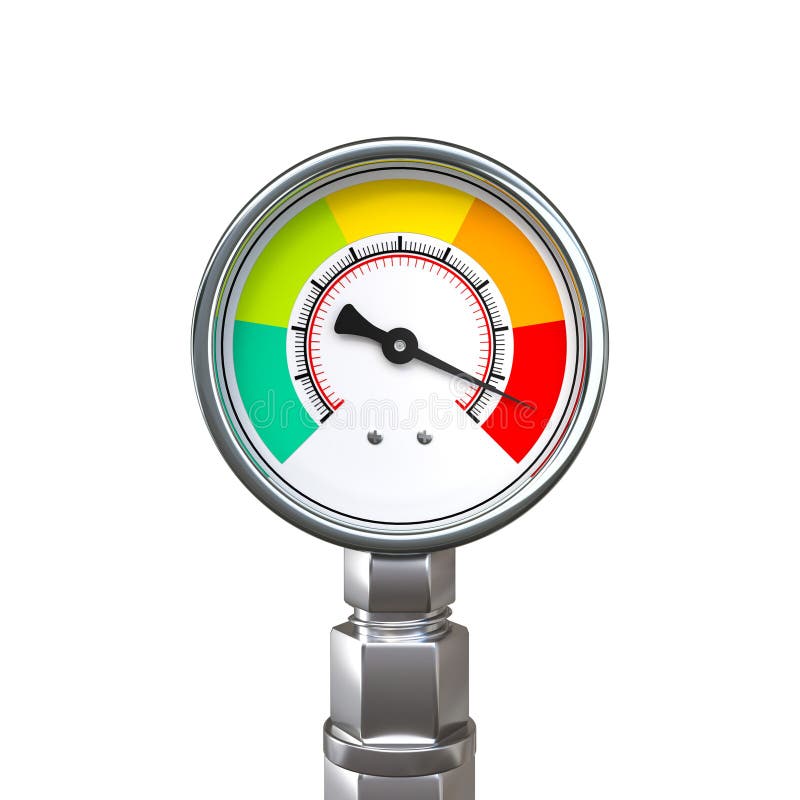 Industrial Pressure Gauge on White Background Stock Illustration ...