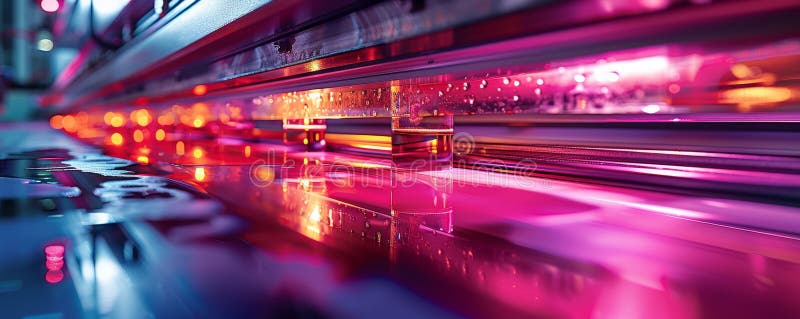 Industrial Printing Machine in Action with Vivid Colorful Inks Stock ...