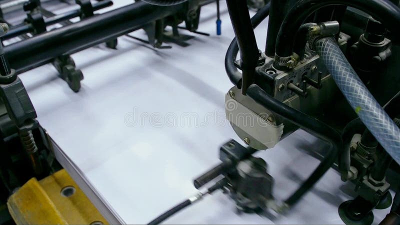 Industrial Printing Machine in Process Stock Video - Video of gear ...