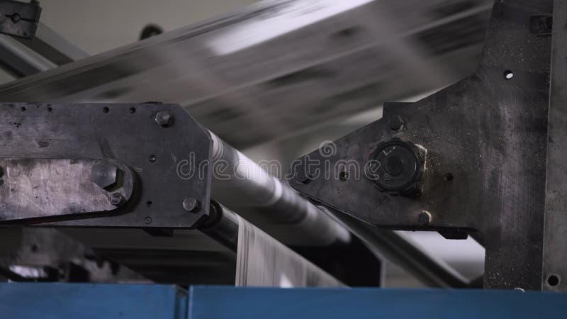 Industrial Printing Machine Processing Newspapers in a Hectic Press ...