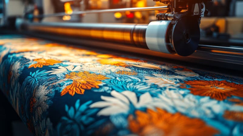 An Industrial Printing Machine is Using Vivid Colors Stock Photo ...