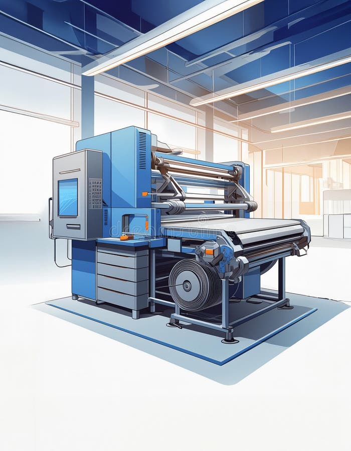 Industrial Printing Press stock illustration. Illustration of ...