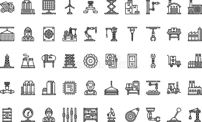 Industrial Process Icons High-Quality Vector Icons Collection with ...