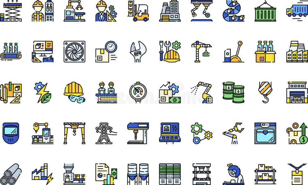 Industrial Process Icons High-Quality Vector Icons Collection with ...