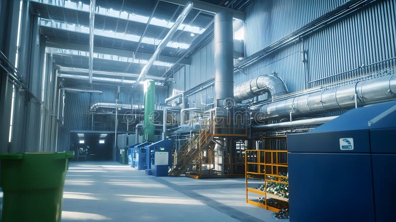 Industrial Process Overview Modern Facility Interior Shot Clean ...